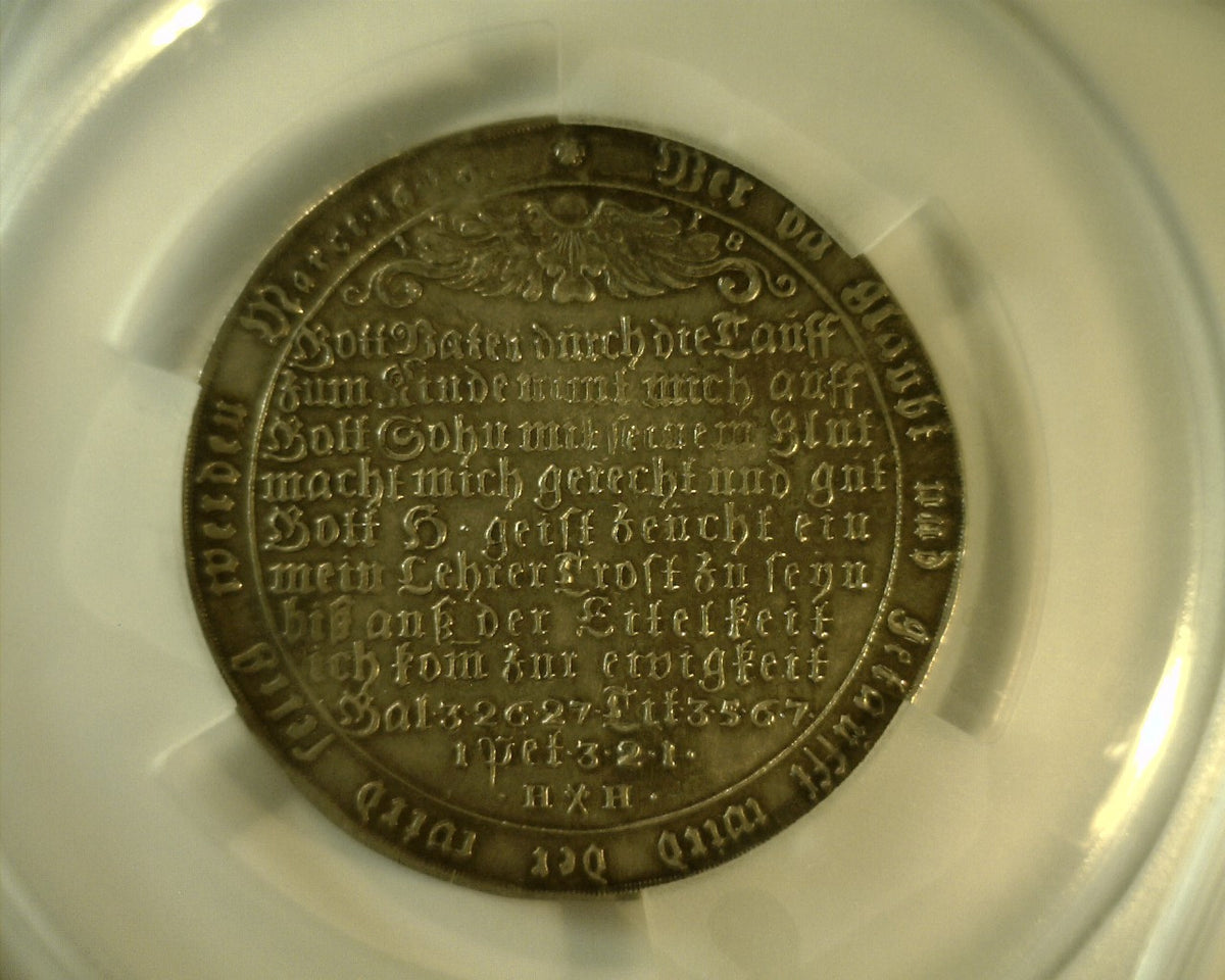 Germany. Harz 1718 Baptismal Thaler – James Beach Rare Coins